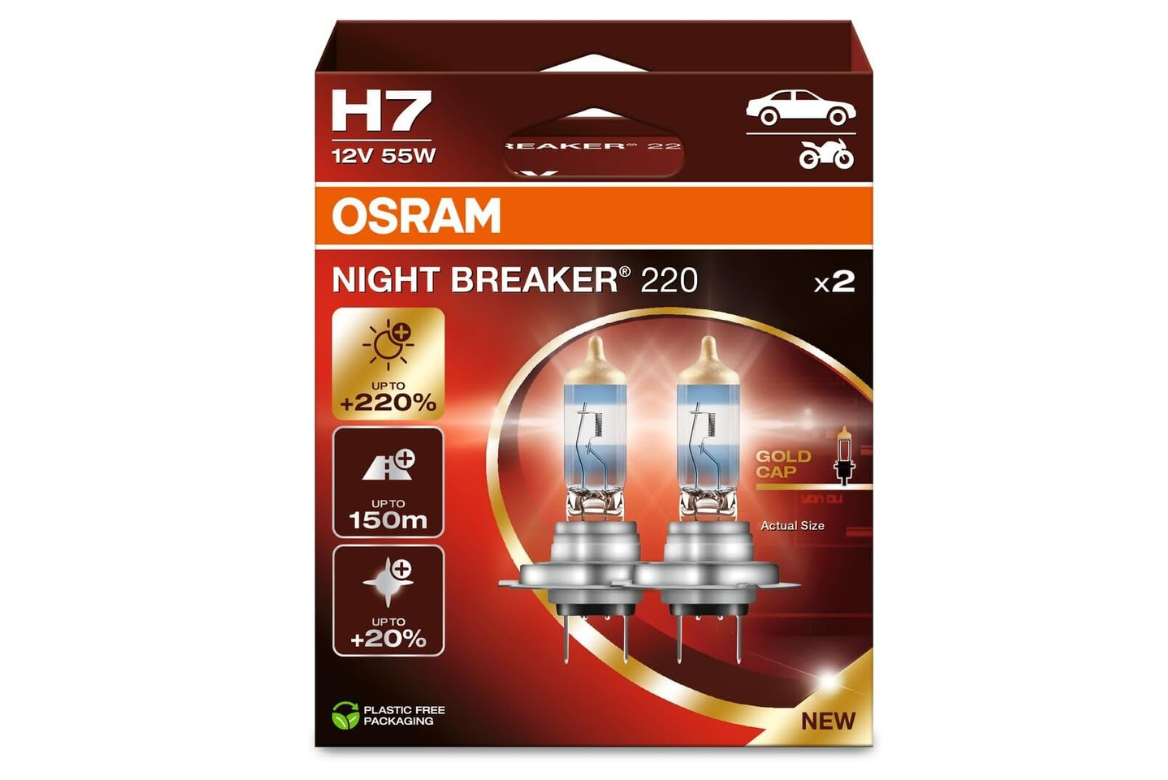 Osram Night Breaker 220 H7 12V 55W PX26d 64210NB220‑2HB – σετ 2 τεμ.