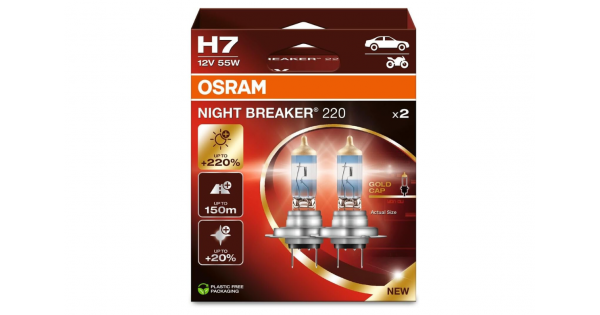 Osram Night Breaker 220 H7 12V 55W PX26d 64210NB220‑2HB – σετ 2 τεμ.