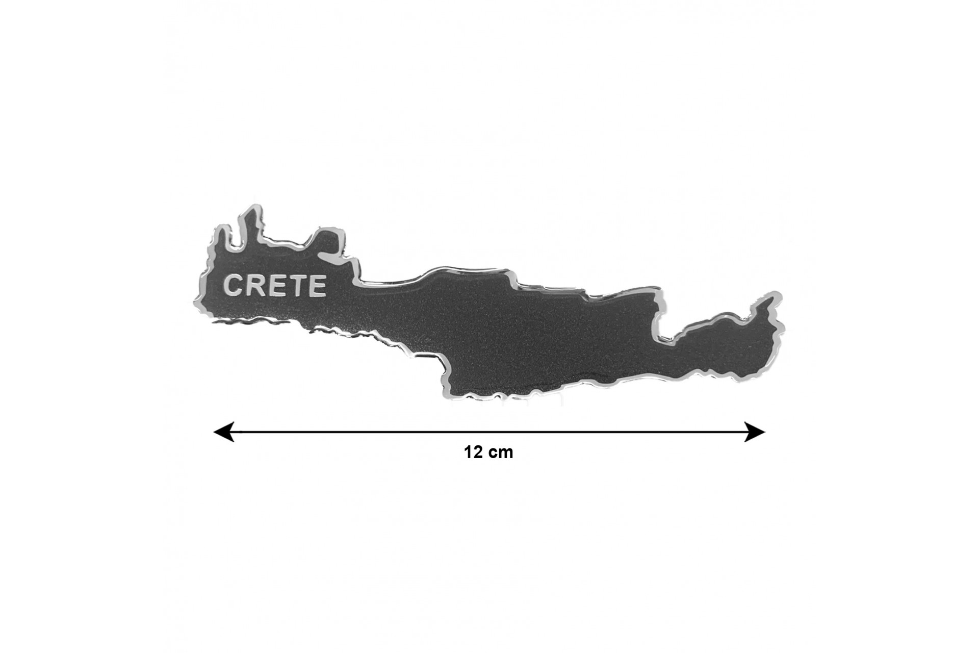 Αυτοκολλητο Κρητη 12cm Γκρι Σμαλτου 1ΤΕΜ