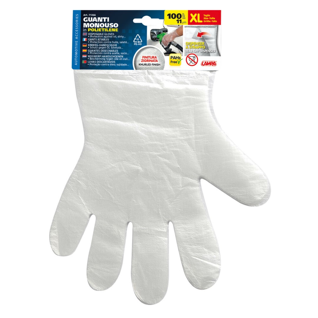 Γαντια Μιας Χρησης Διαφανα (XL) 100ΤΕΜ.