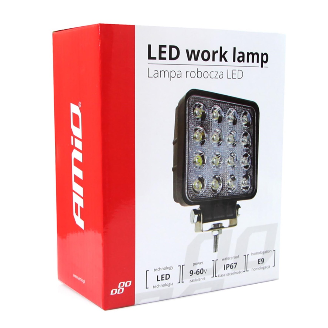 Προβολεας Εργασιας Τετραγωνος AWL05 Flat 4000lm 9/60V - 48W -16 Led ...