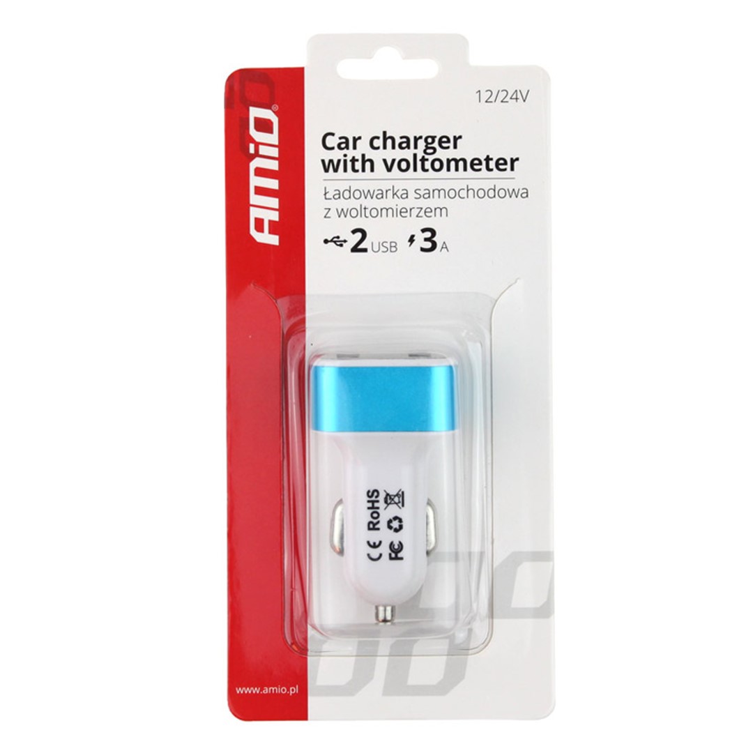 Amio Φορτιστης Αναπτηρα Με 2 Θυρες Usb 12/24V 3000mA (1Α, 2Α) Και ...