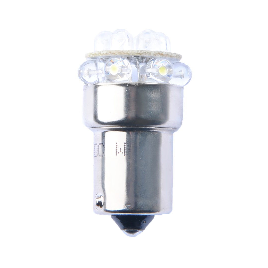 R10W 12V BA15s Led 12xFlux 5mm Κιτρινο (ΜΟΝΟΠΟΛΙΚΟ) M-TECH - 1 ΤΕΜ.