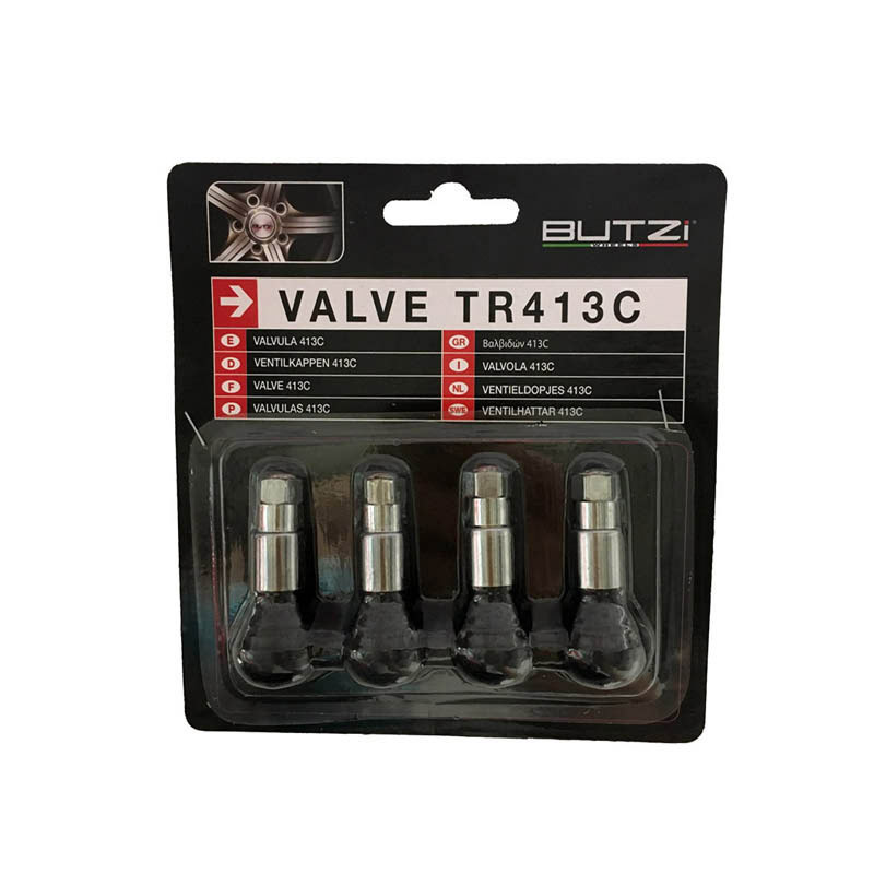 Καπάκια Βαλβίδων Χρωμίου & Βαλβίδες Butzi TR413C Σετ 4 Τεμαχίων