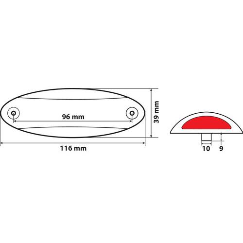 Φωτα Ογκου Φορτηγου 12/24V 4SMD Led 1ΤΕΜ. ΛΕΥΚΟ-ΚΟΚΚΙΝΟ Σε Λευκο Πλαισιο