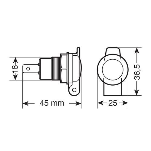 Lampa Built-in Socket with Protection Cap
