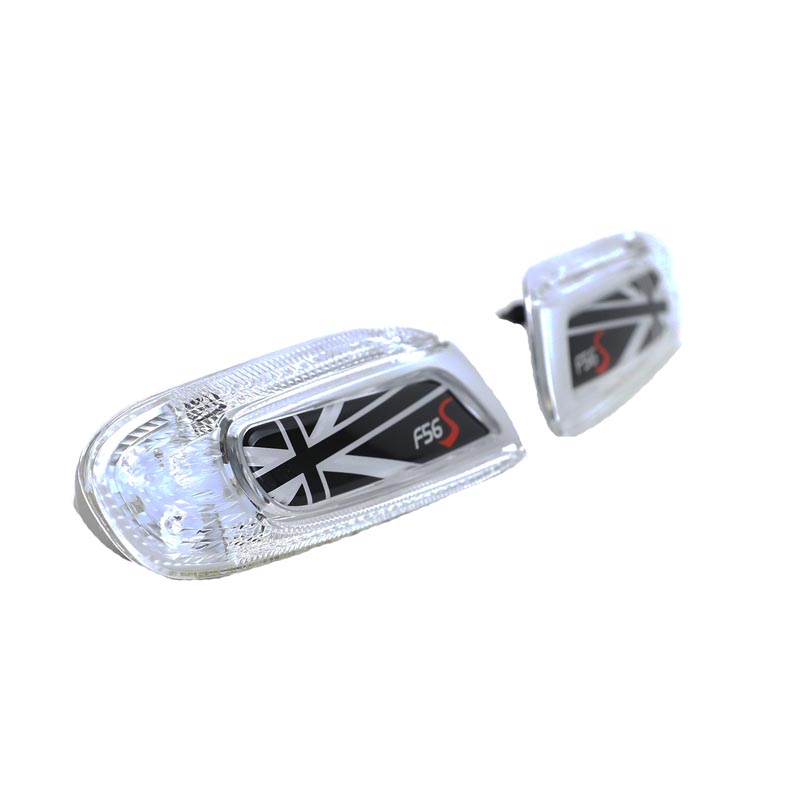 Πλαϊνά Φλας Φτερού Για Mini Cooper F56 13+ Union Jack Flag Black Led ...