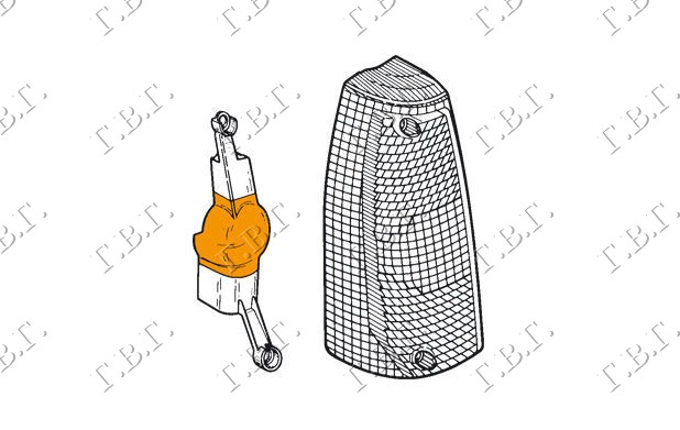 Δεξια Πλαστικο Φλας Λευκο Lancia Y10 84-91