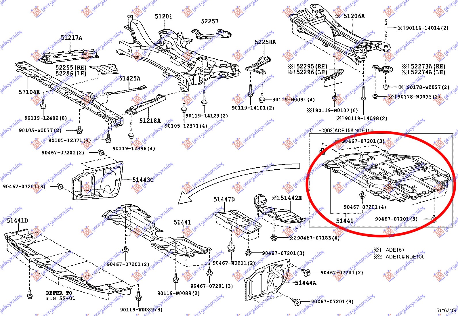 Ποδια Μηχανης Κεντρικη Πλαστικη ΠΕΤΡΕΛΑΙΟ/ΥΒΡΙΔΙΚΟ Toyota Corolla (E 18 ...