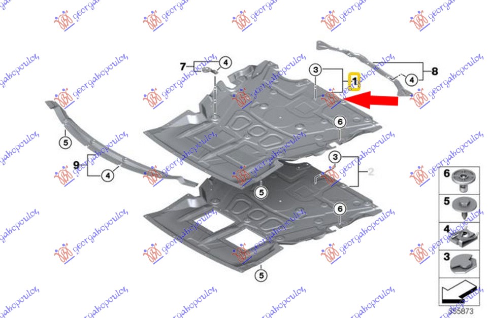 Ποδια Μηχανης Πλαστικη Bmw Series 3 (F34) Gt 12-20 - 154400830