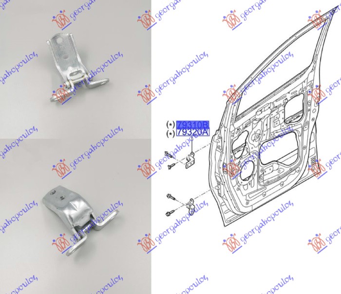 Μεντεσες Πορτας Εμπρος Ανω Αριστερα Hyundai H1 18- - 373106152