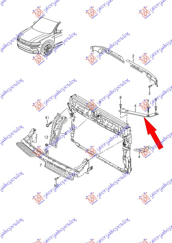 Ποδια Εμπρος Ανω Ακραια Δεξια Vw Tiguan 20-23 - 889300271