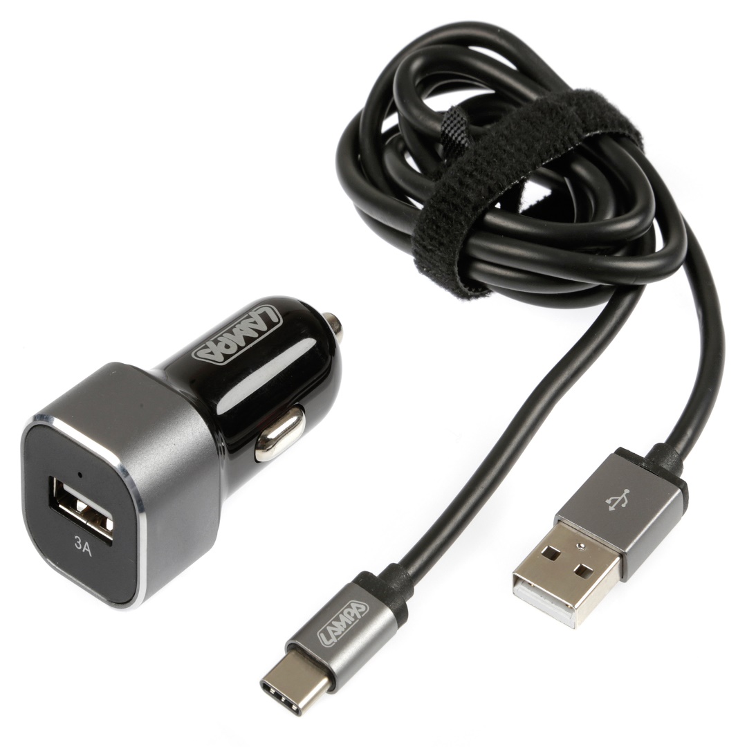 Φορτιστης Αναπτηρα 12/24V Με 1 Usb TYPE-C 3000mA Με Καλωδιο 100cm Fast ...