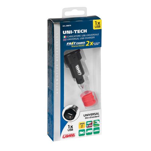Ανταπτορας Αναπτηρα UNI-TECH 12/32V Με 1 Usb 2400mA Fast Charger