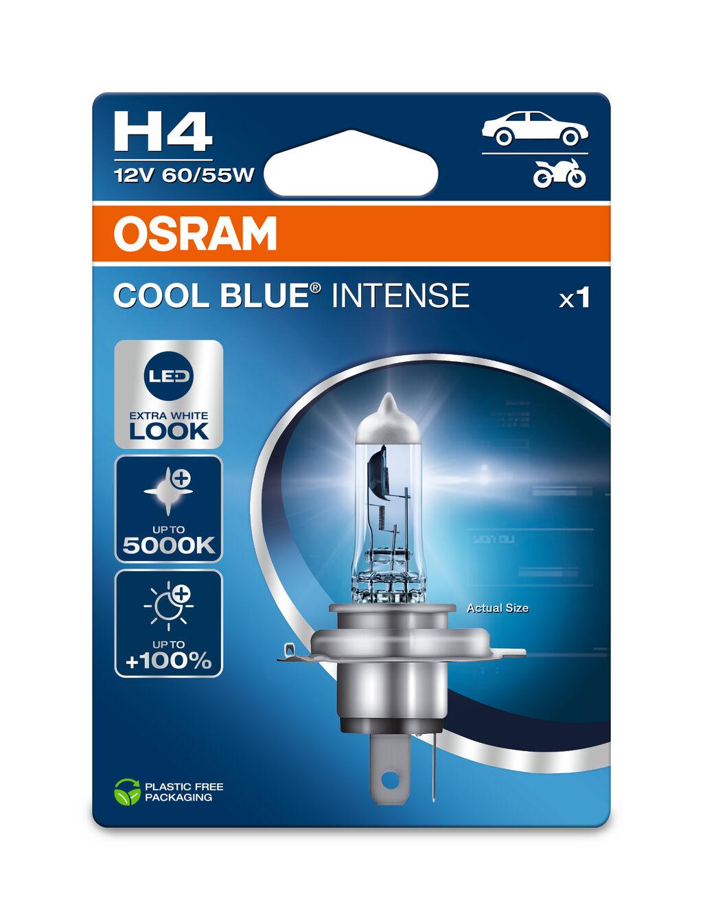Osram Cool Blue Intense Next Gen H4 12V 60/55W 64193CBN‑1BL – 1 τεμ.