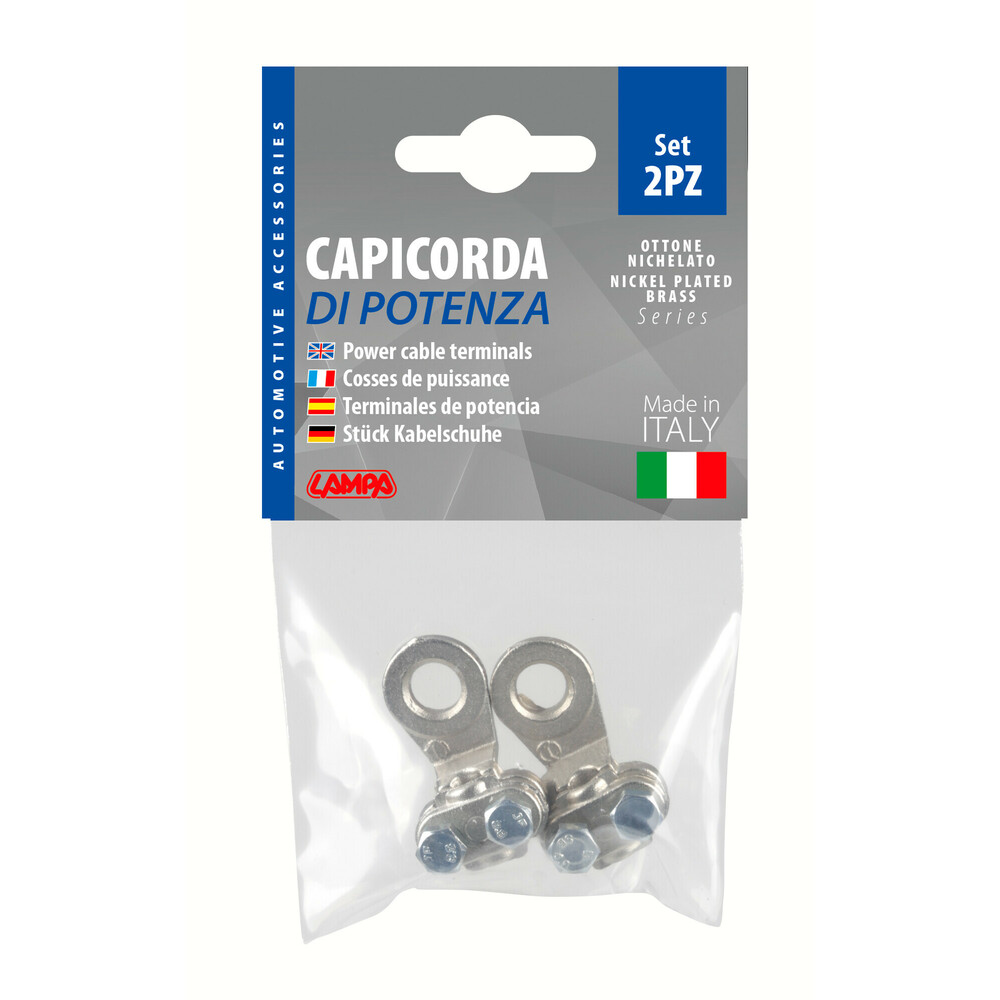 Ακροδεκτες Καλωδιων Μπαταριας 25mm²ΜΕ Τρυπα 8mm Με Πλακα Συσφιξης 2ΤΕΜ