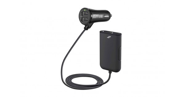 Φορτιστης Αναπτηρα Me 4 Θυρες Usb 12V 4,8AΜΕ Καλωδιο Προεκτασης Στα 2 Usb